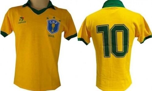 Concorra a camisa retrô do Brasil de 1986