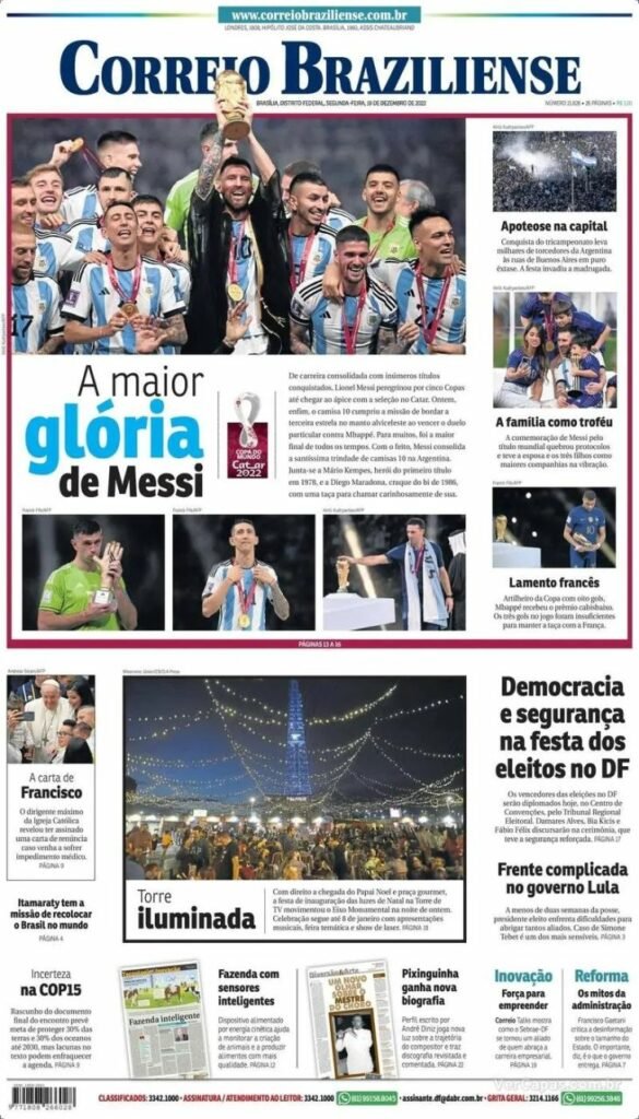 Messi Bocu: Capas de jornais do mundo todo após o título da Argentina