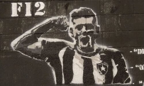 Artista espalha pinturas do Botafogo em muros do Rio de Janeiro